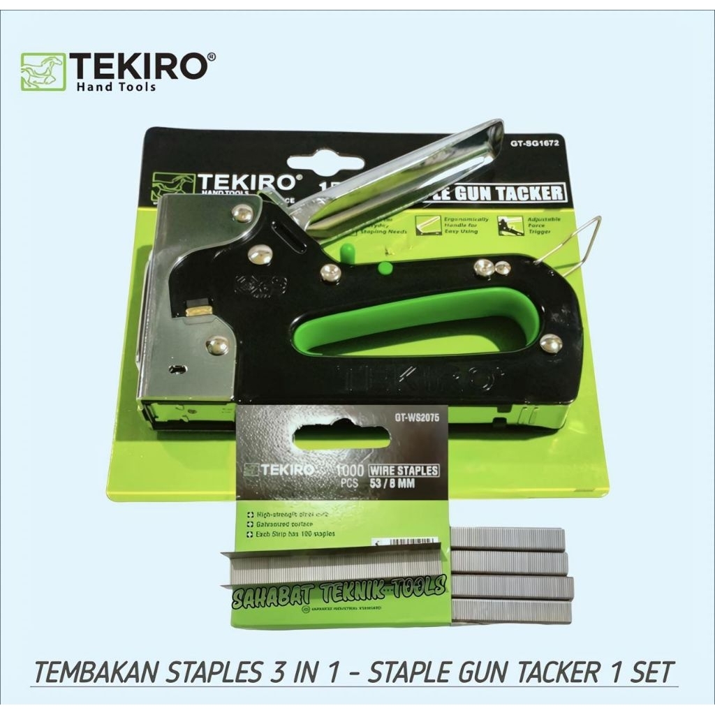 Jual Tekiro Tembakan Staples Gun Tacker 3 IN 1 Satu Set Dengan Isi ...
