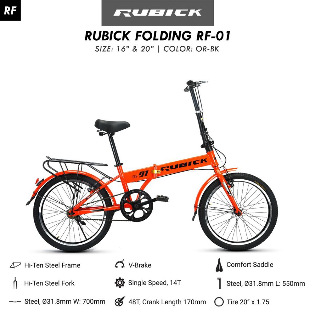 Jual sepeda lipat Rubick RF01 16-20 inch singgle speed | Shopee Indonesia