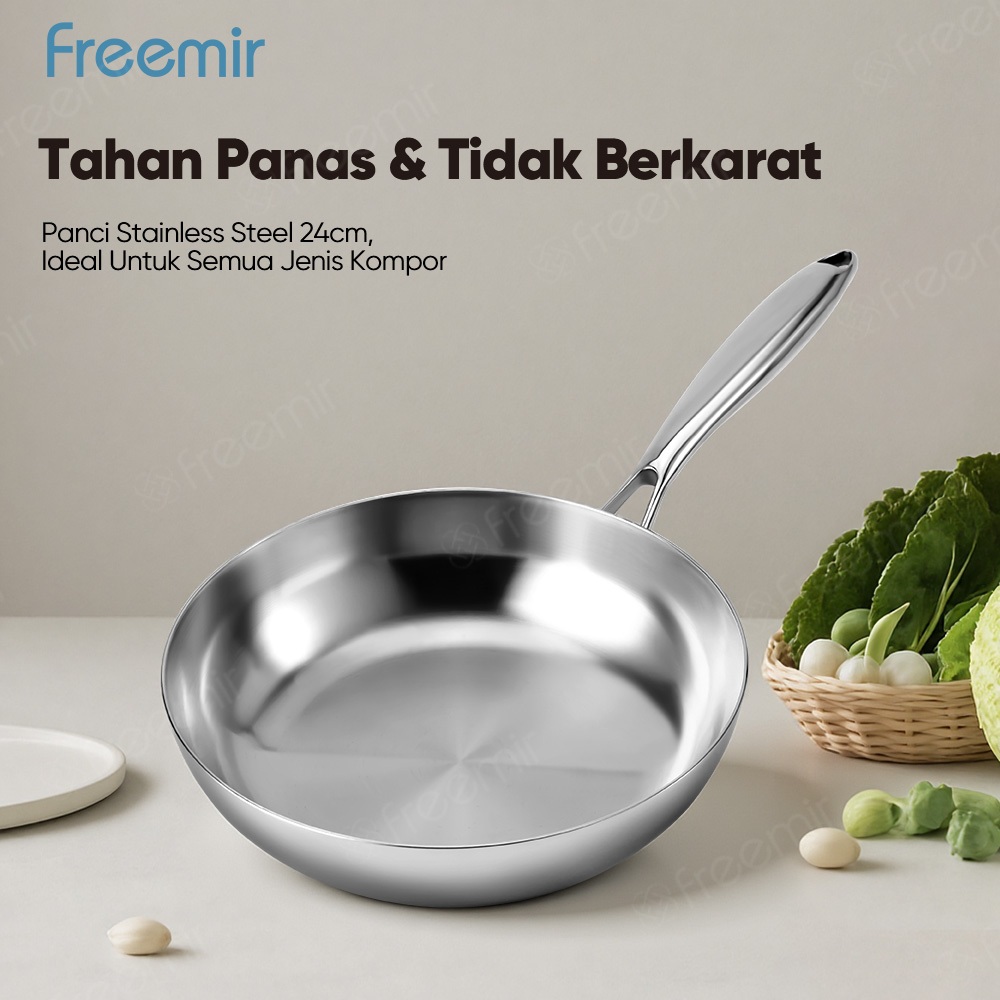Jual Special freemir Wajan Frying Pan Stainless Steel SUS 316 Masak ...