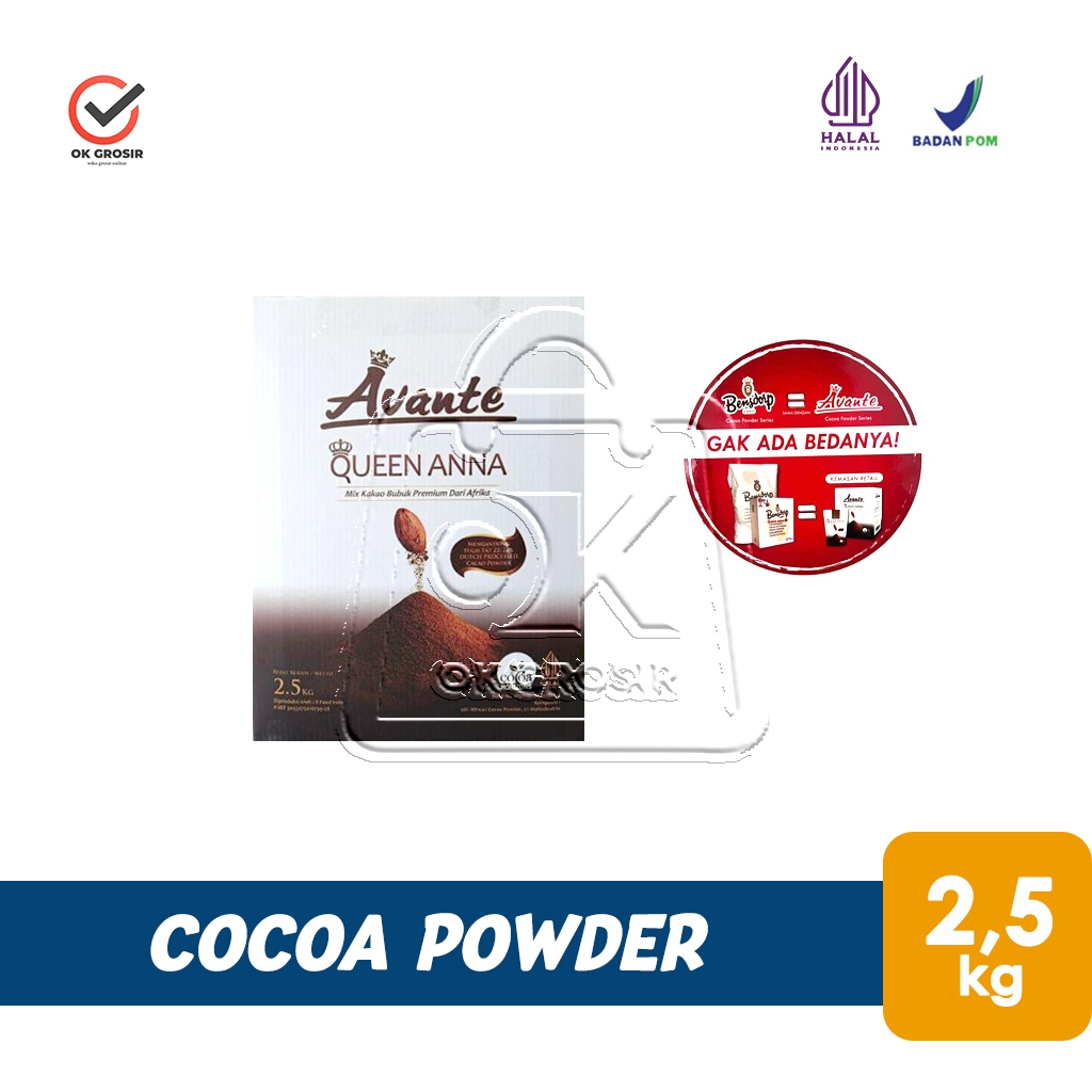 Jual Bensdorp Cokelat Bubuk Avante Queen Anna Cocoa Powder (Box 2,5 Kg ...