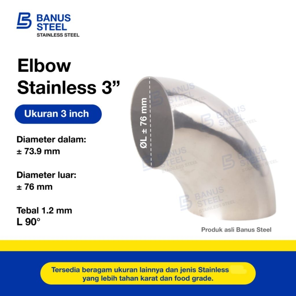 Jual Elbow stainless 3" inch / elbow knee stainless las sambungan pipa ...