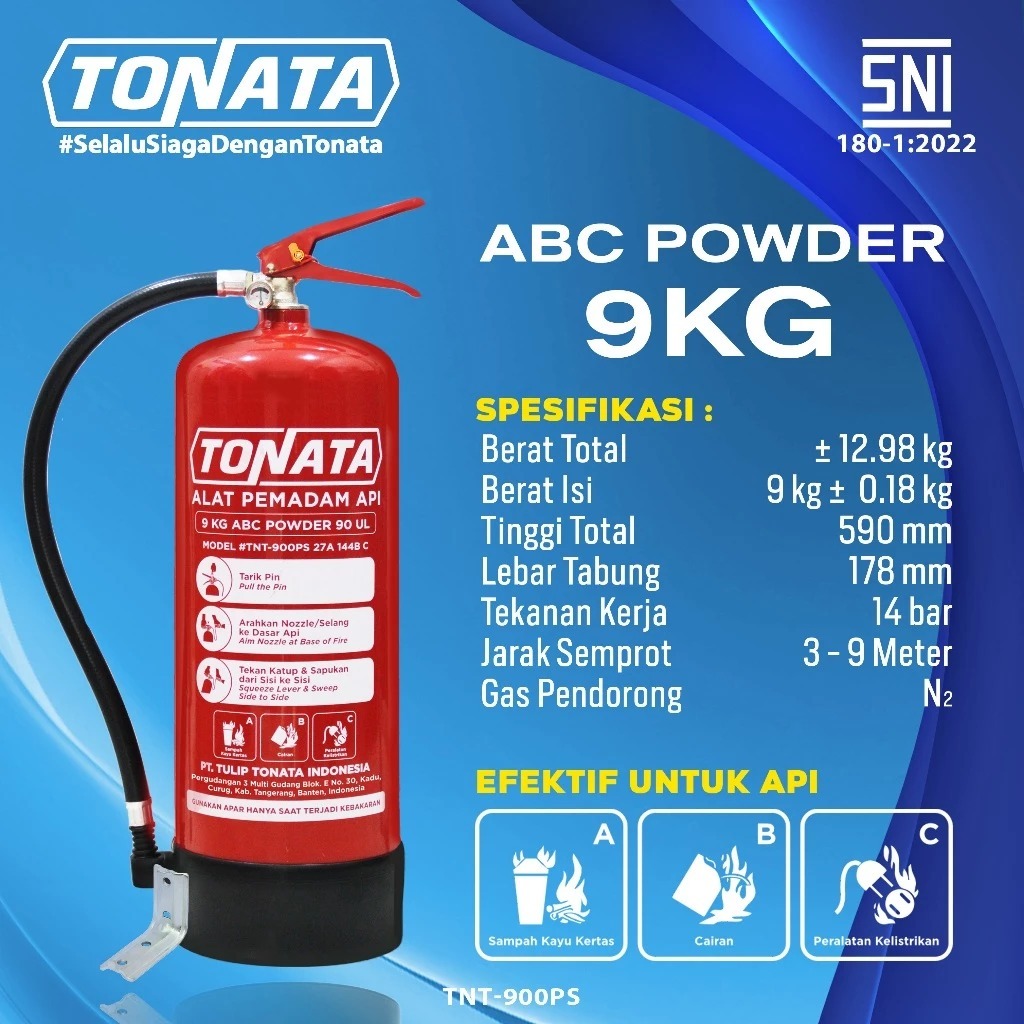 Jual APAR SNI 9 KG ABC Powder TONATA / Set Komplit | Shopee Indonesia