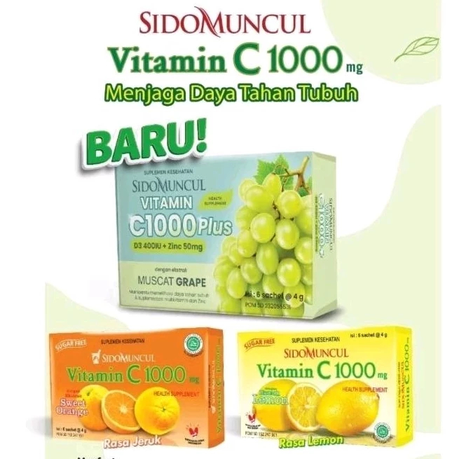 Jual Sido Muncul Vit C 1000 Lemon / Jeruk / Anggur Muscat | Shopee ...