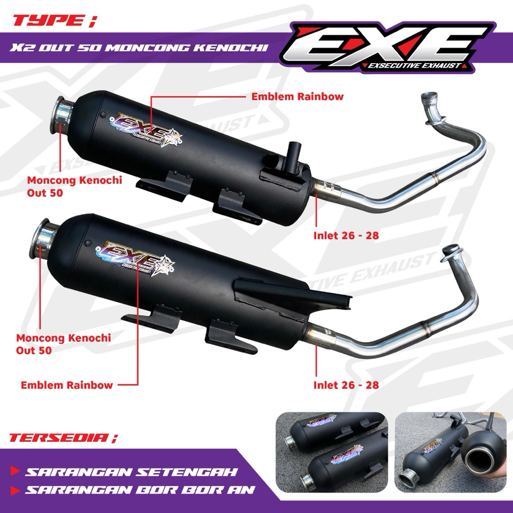 Jual KNALPOT STANDAR RACING EXE EXECUTIVE EXHAUST TIPE X2 OUT 50 VARIO ...