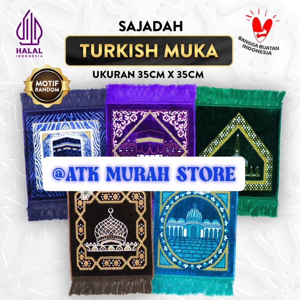 Jual Sajadah Turkish Kecil Mini Persegi 35 Cm x 35 Cm Turki Muka Kepala ...