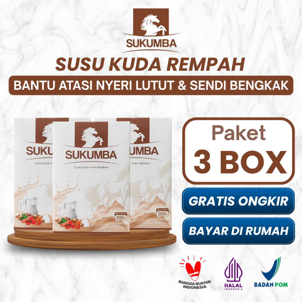 Jual 3 Box SUKUMBA Susu Kuda Liar Rempah Sudah BPOM - Atasi Nyeri Lutut ...