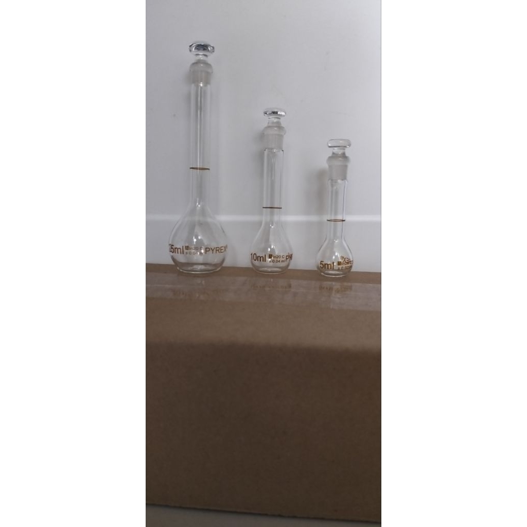 Jual Pyrex labu Ukur Clear glass Stopper /Volumetric Flask / labu ukur ...