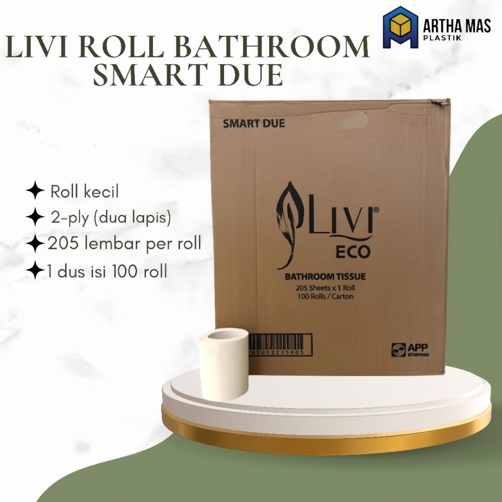 Jual [1 DUS] Tissue Livi Roll Bathroom Smart Due 205s @100 roll ...