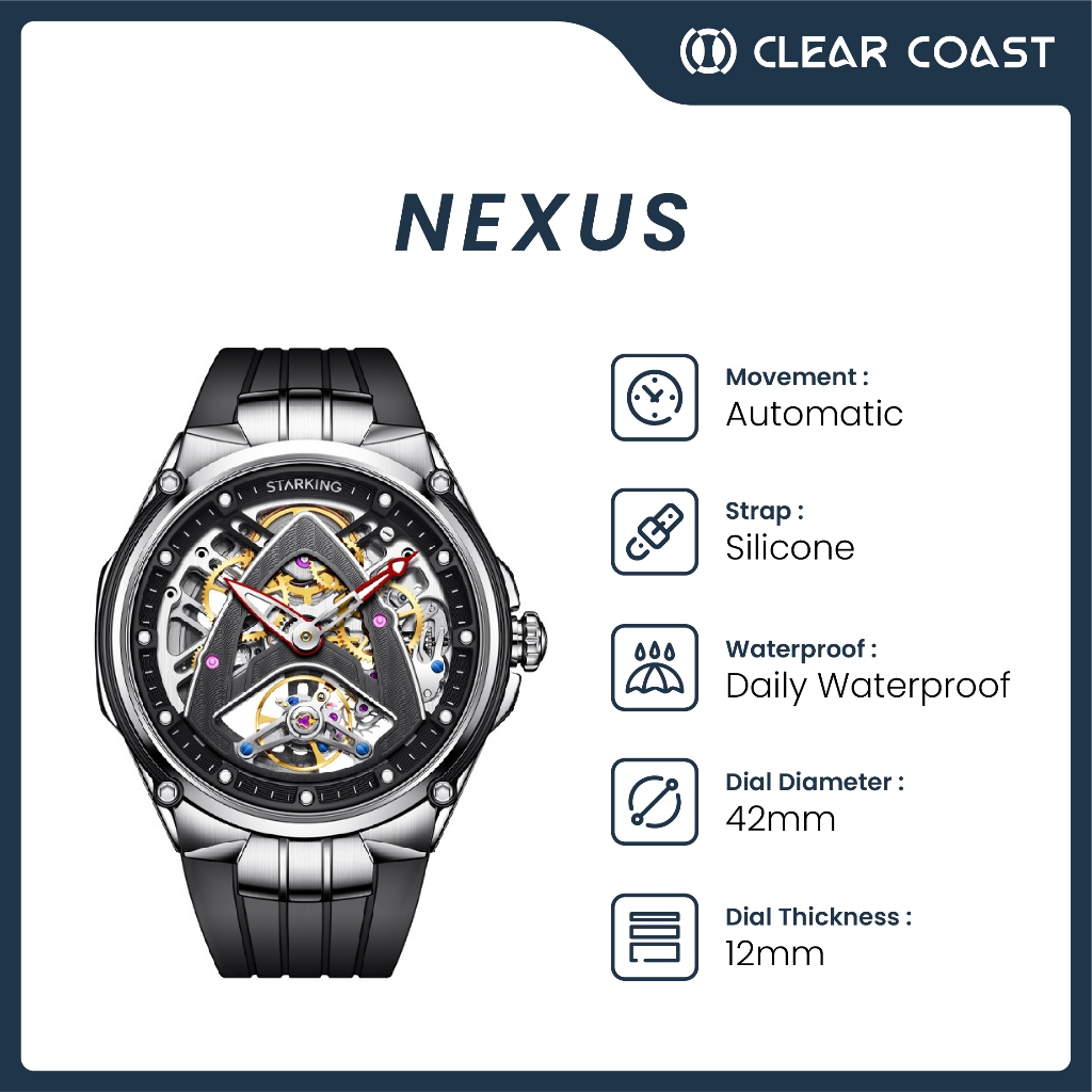 Jual Clear Coast Nexus Jam Tangan Pria Automatic Business Stainless ...