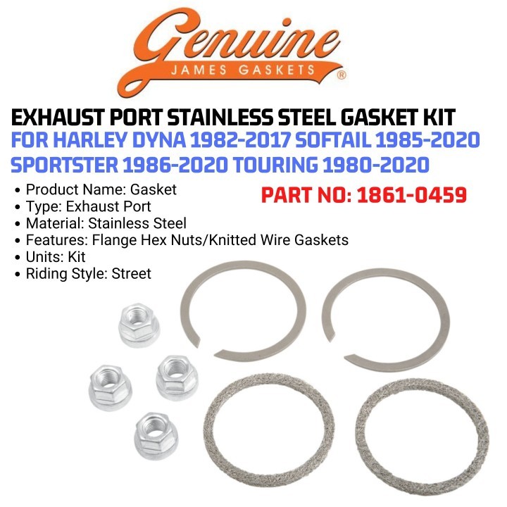 Jual GENUINE JAMES GASKETS EXHAUST PORT STAINLESS STEEL GASKET KIT ...