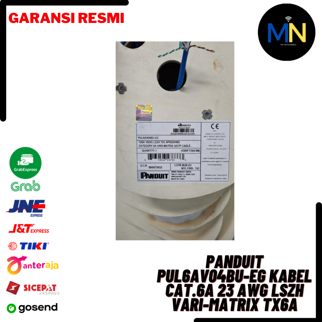 Jual Panduit PUL6AV04BU-EG Kabel Cat.6A 23 AWG LSZH Vari-MaTriX Cat6A ...