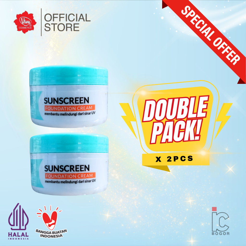 Jual (DOUBLE PACK!) Viva Sunscreen Foundation x 2pcs- Tabir surya ...
