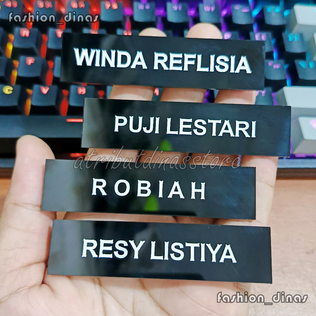 Jual NAME TAG ASN ANTI GORES HITAM GLOSY NAMA DADA PAPAN NAMA PDH ...