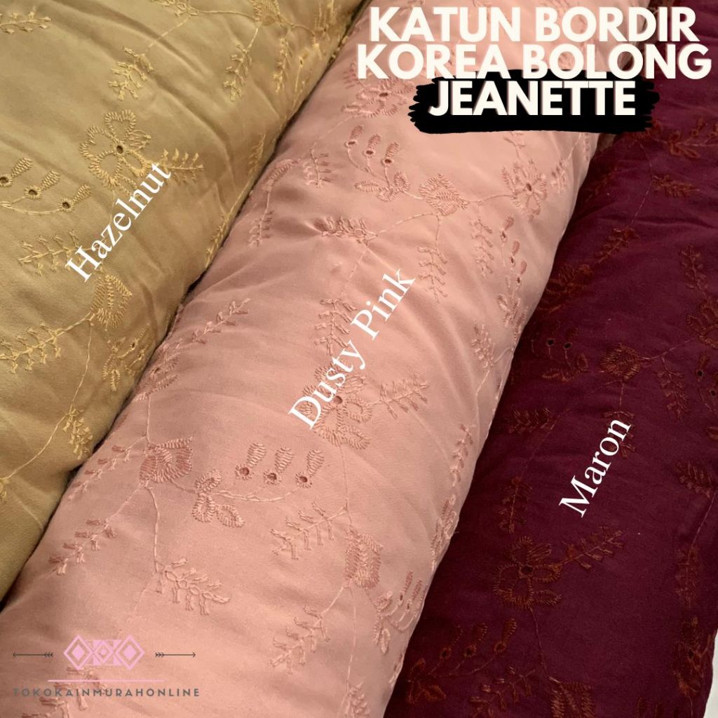Jual Kain Katun Bordir Korea Motif "Jeanette" Super Premium Mukenah ...