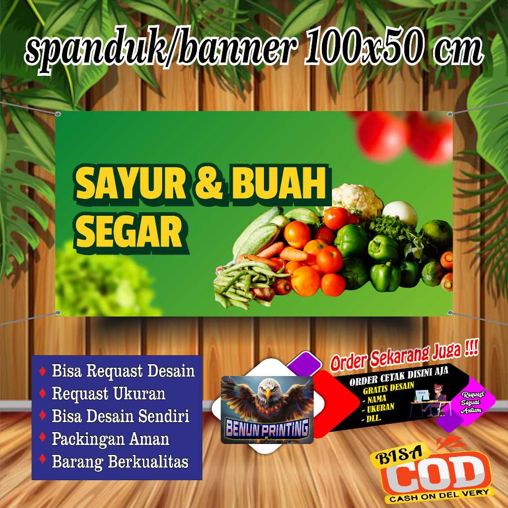 Jual CETAK SPANDUK BANNER SAYUR & BUAH SEGAR FREE DESAINT | Shopee ...