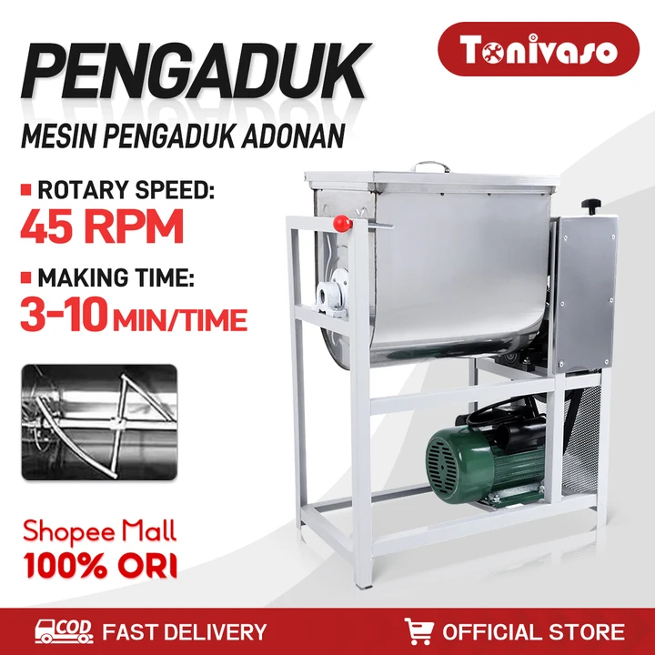 Jual Tonivaso Mesin Pengaduk Adonan Mie Horizontal | 5-15KG, Cocok ...