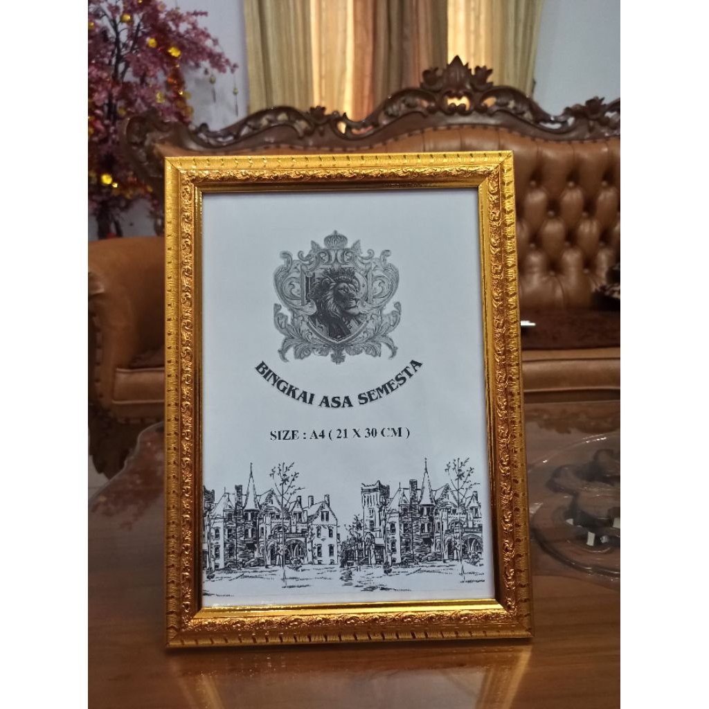 Jual BINGKAI FRAME FIGURA FOTO A4(21×30 CM) WARNA GOLD / SILVER / PUTIH ...
