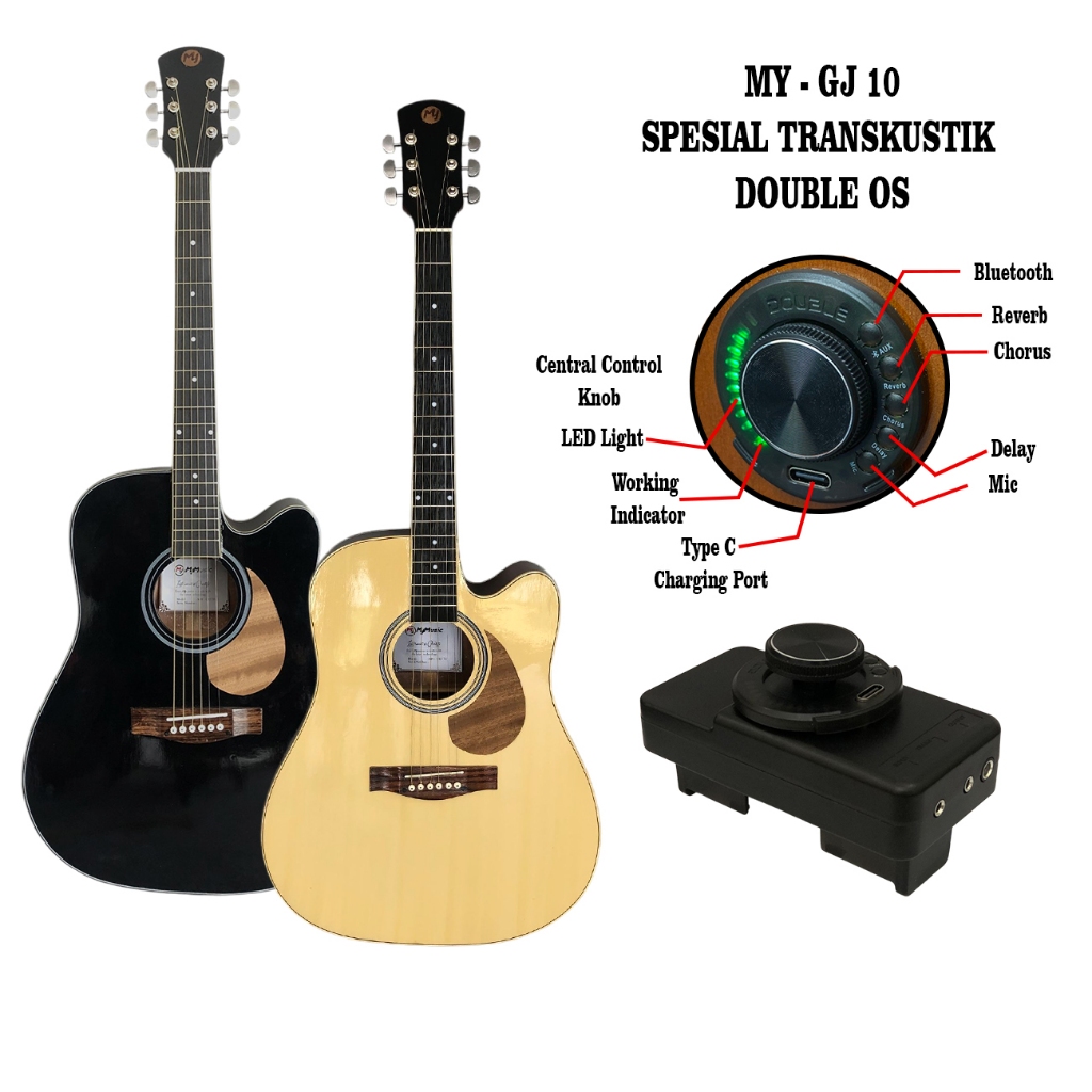 Jual Gitar Jumbo Cuteway MY-GJ 10 Transkustik double OS | Shopee Indonesia