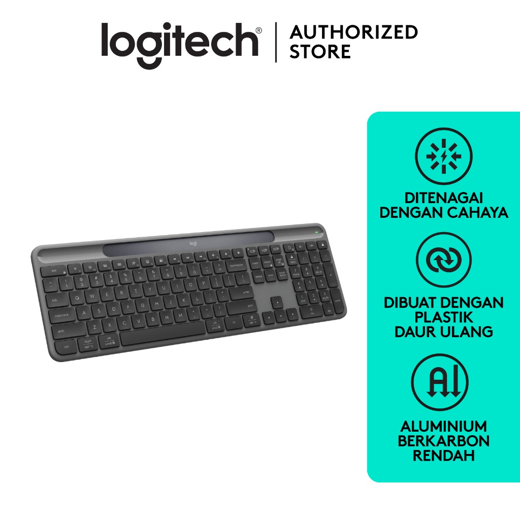 Jual Logitech Signature Slim Solar+ Keyboard Wireless Bertenaga Surya ...