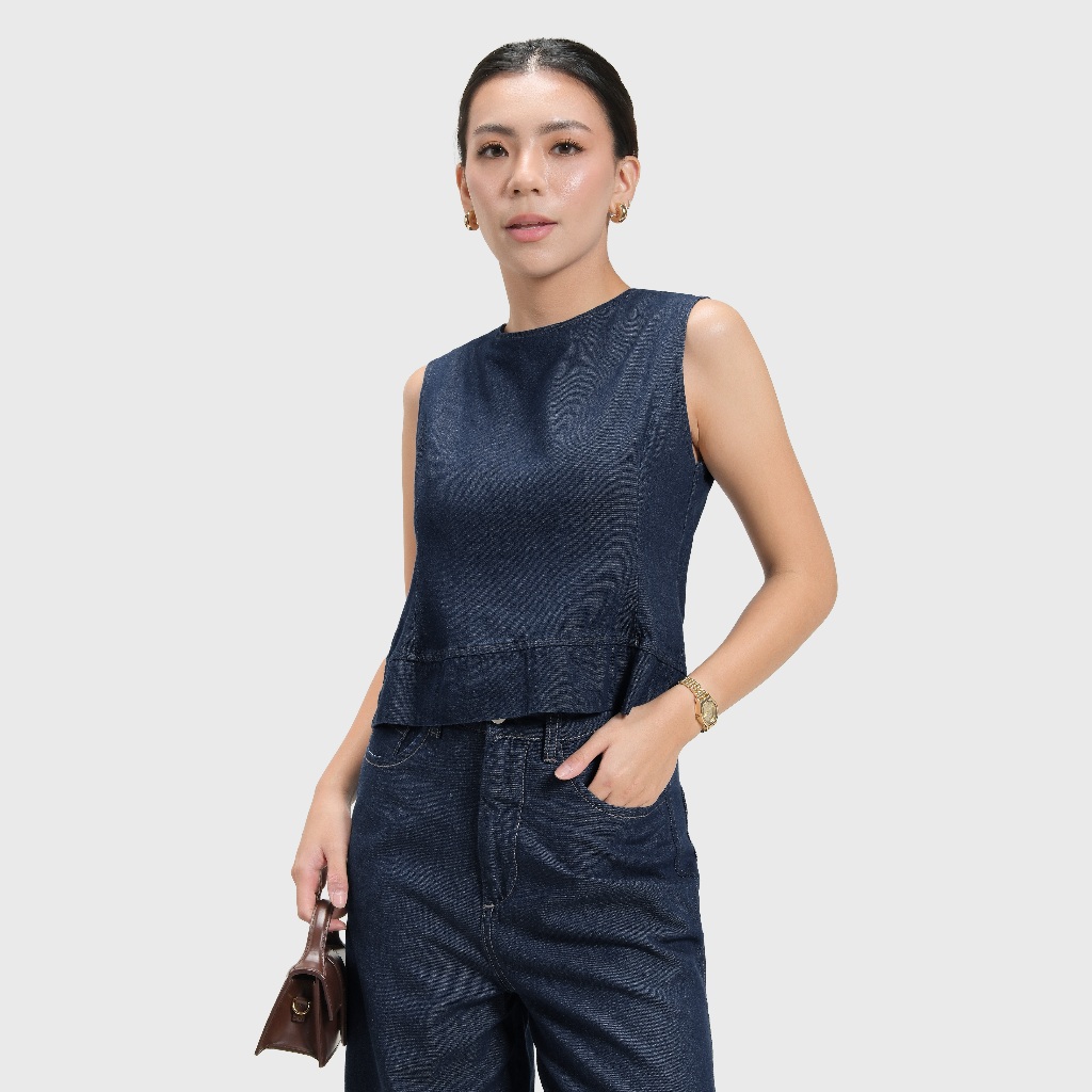 Jual PERFECT DATE - Haven Denim Sleeveless Top | Atasan Blouse Denim ...