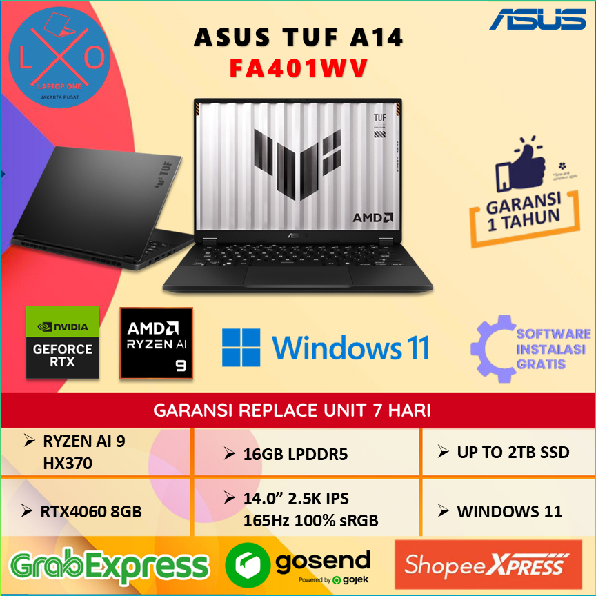 Jual Laptop Asus TUF A14 FA401WV RTX4060 8GB Ryzen AI 9 HX370 16GB 2TB ...