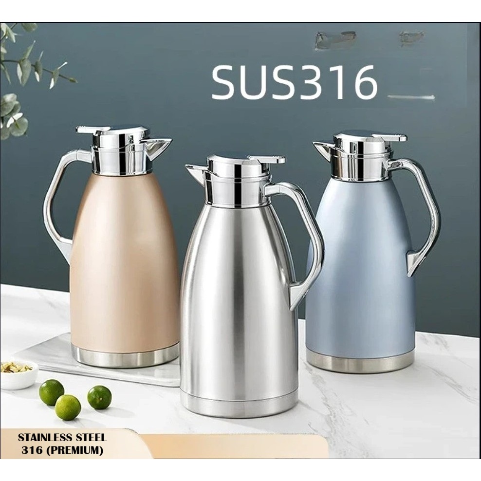 Jual Termos Jug Vacuum Anti Panas & Dingin Premium Stainless Steel 316 ...