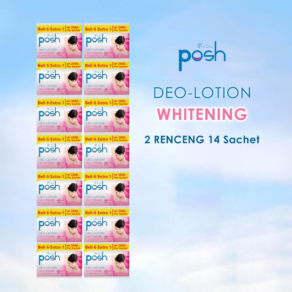 Jual Posh Deo-Lotion Whitening Sachet 11gr x 14 Sachet - Deodoran ...