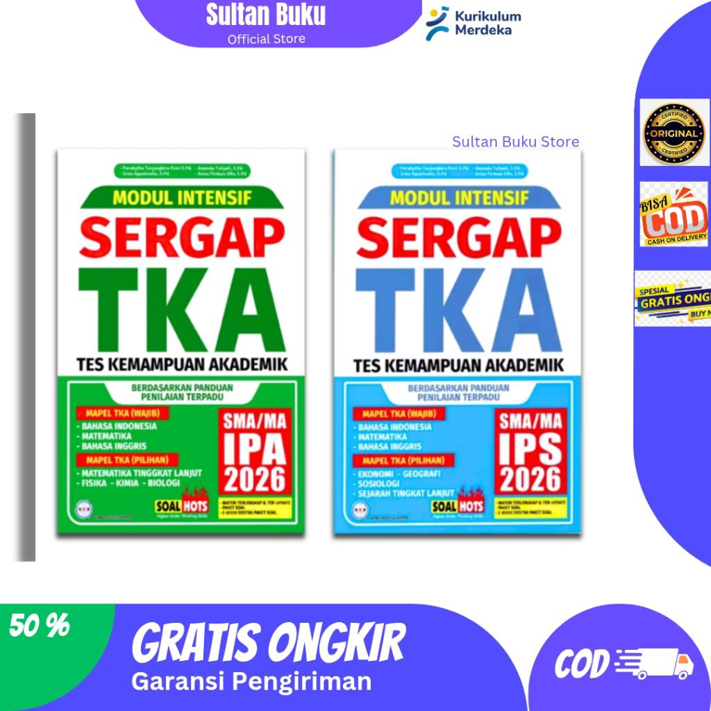 Jual Buku Sergap TKA SMA 2026 Full Colour- tes kemampuan Akademik SMA ...