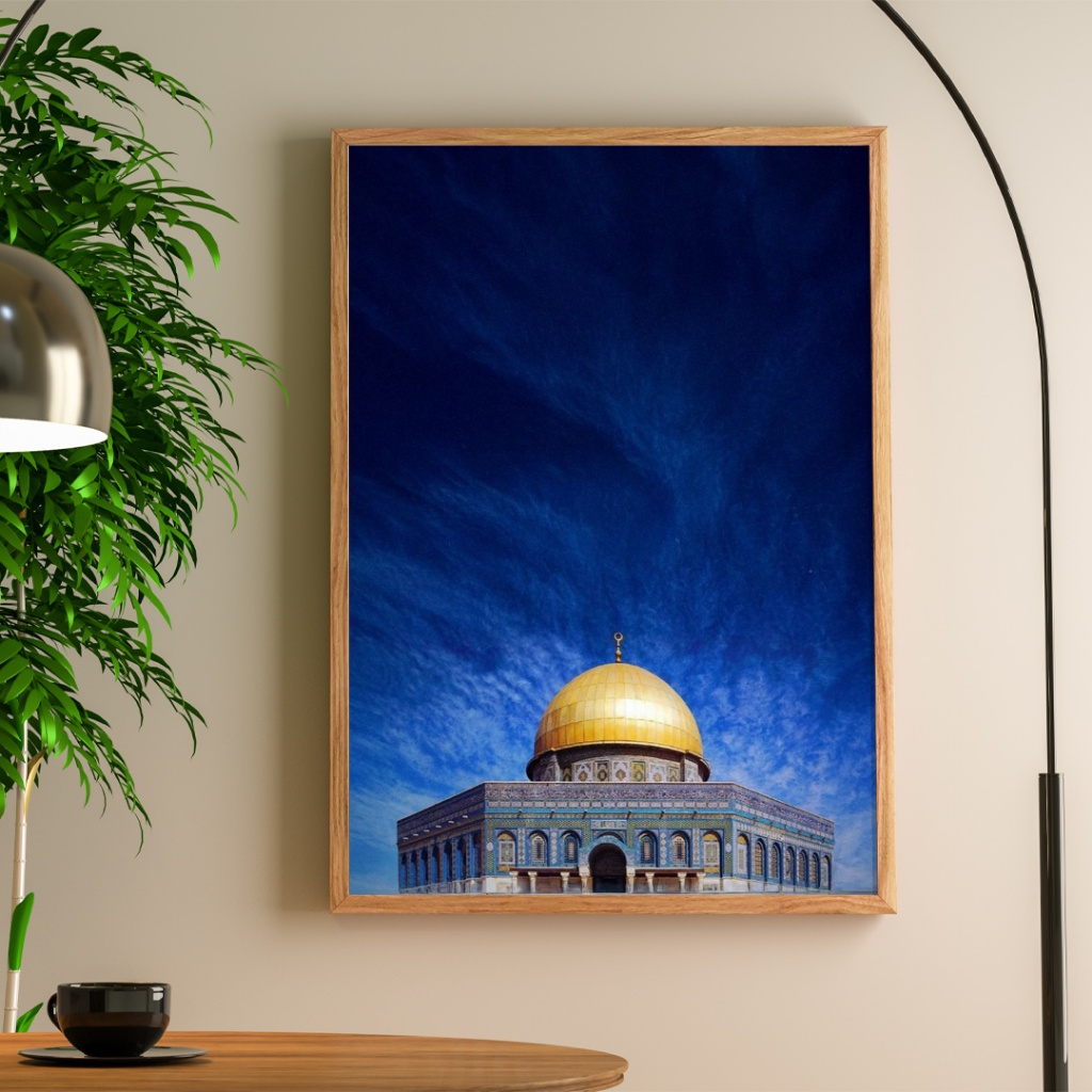Jual Poster Arsitektur Islam Masjid Al-Aqsa Hiasan Dinding Minimalis ...