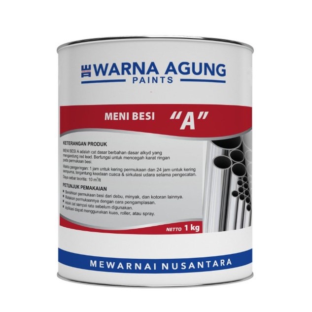 Jual WARNA AGUNG Meni Besi Cat Dasar Untuk Besi Metal Anti Karat Isi 1 ...