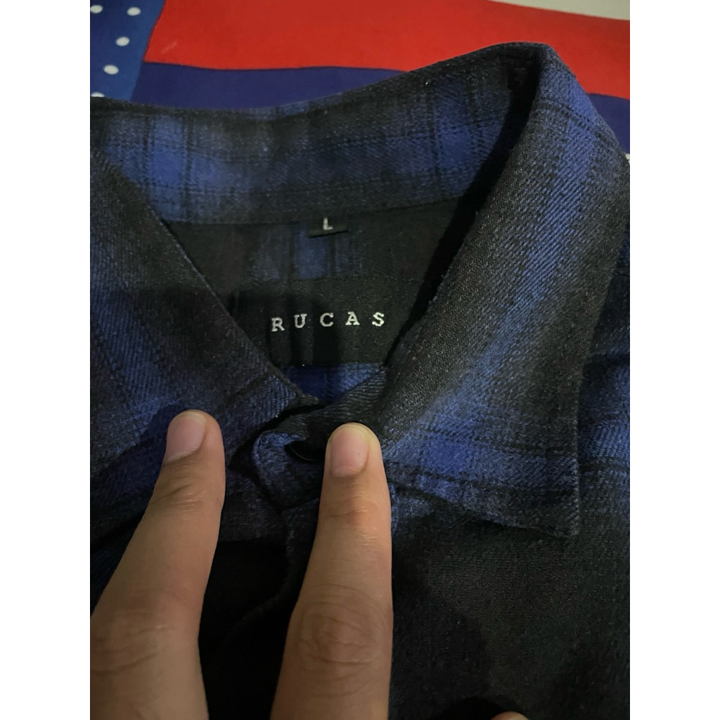 Jual Flanel Rucas Blue Shapire Limited edition | Shopee Indonesia
