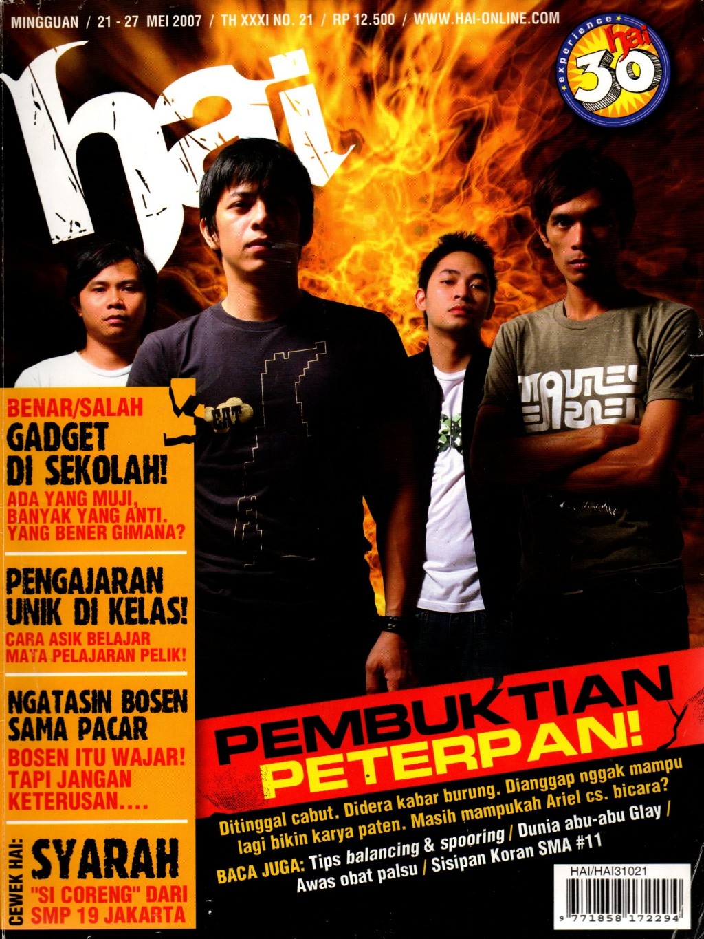 Jual Majalah Hai 2007 - Cover Edisi Band Indonesia - Peterpan // Good ...