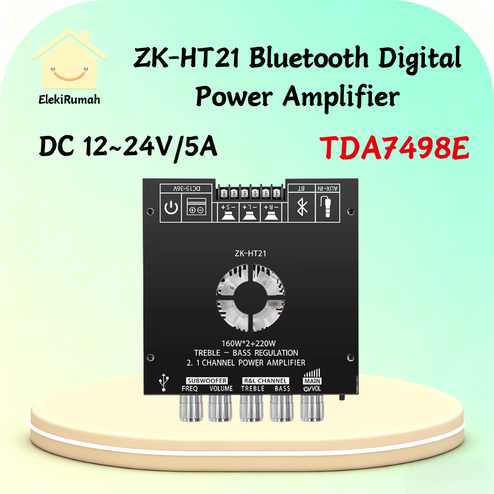 Jual ZK-HT21 160W * 2+220w Bluetooth Digital Power Amplifier TDA7498E Subwoofer Nada Tinggi Dan ...