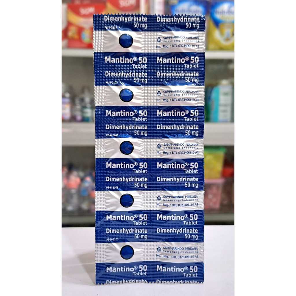 Jual Mantino 50MG 𝟏 𝐒𝐓𝐑𝐈𝐏 𝐈𝐒𝐈 𝟏𝟎 𝐓𝐀𝐁𝐋𝐄𝐓 - Mengatasi Mabuk Perjalanan ...
