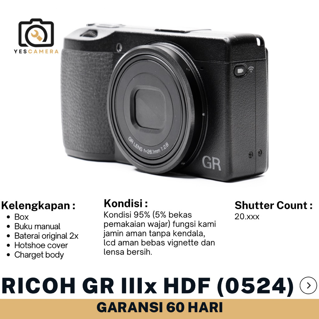 Jual Ricoh GRIIIx HDF (Bekas) - 24.24MP, Full HD, Wifi, Bluetooth ...