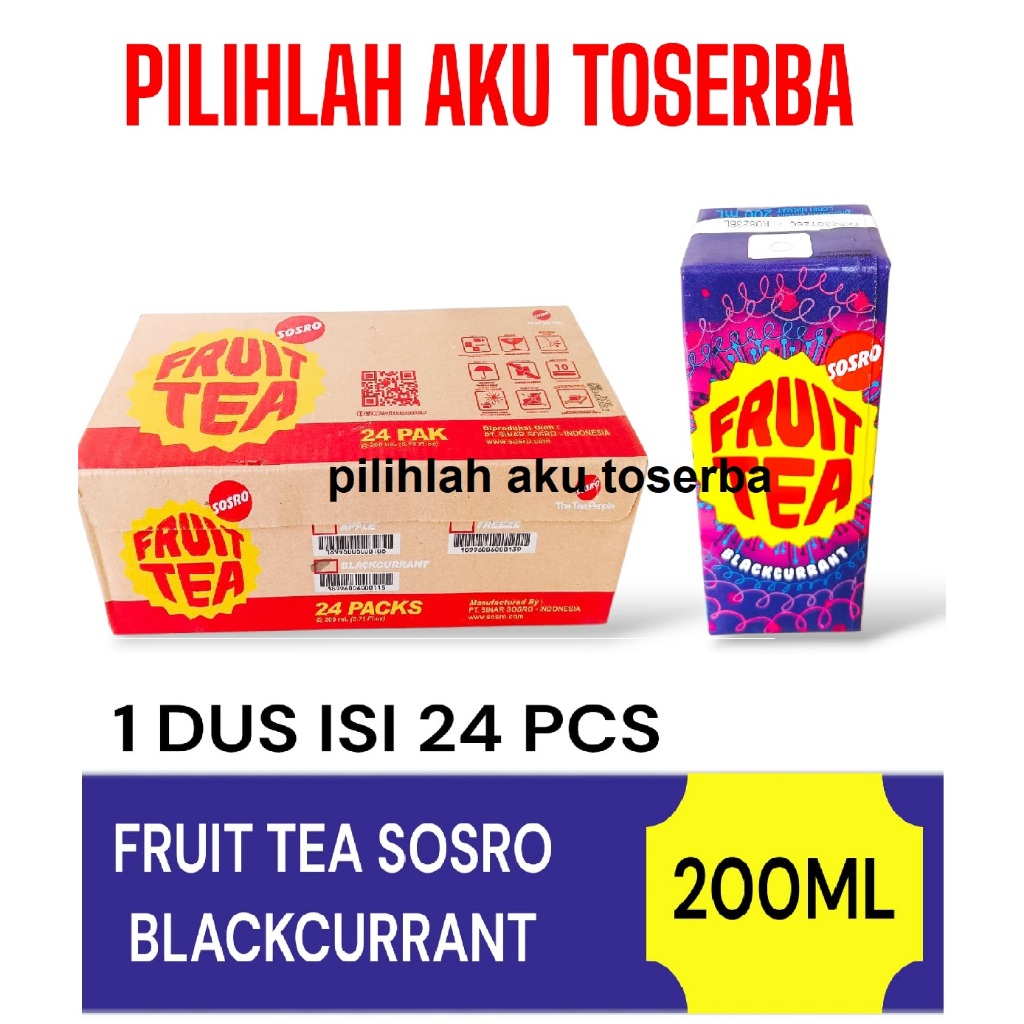 Jual Fruit Tea Sosro BLACKCURRANT Kotak 250 MENJADI 200 ML - ( HARGA 1 ...