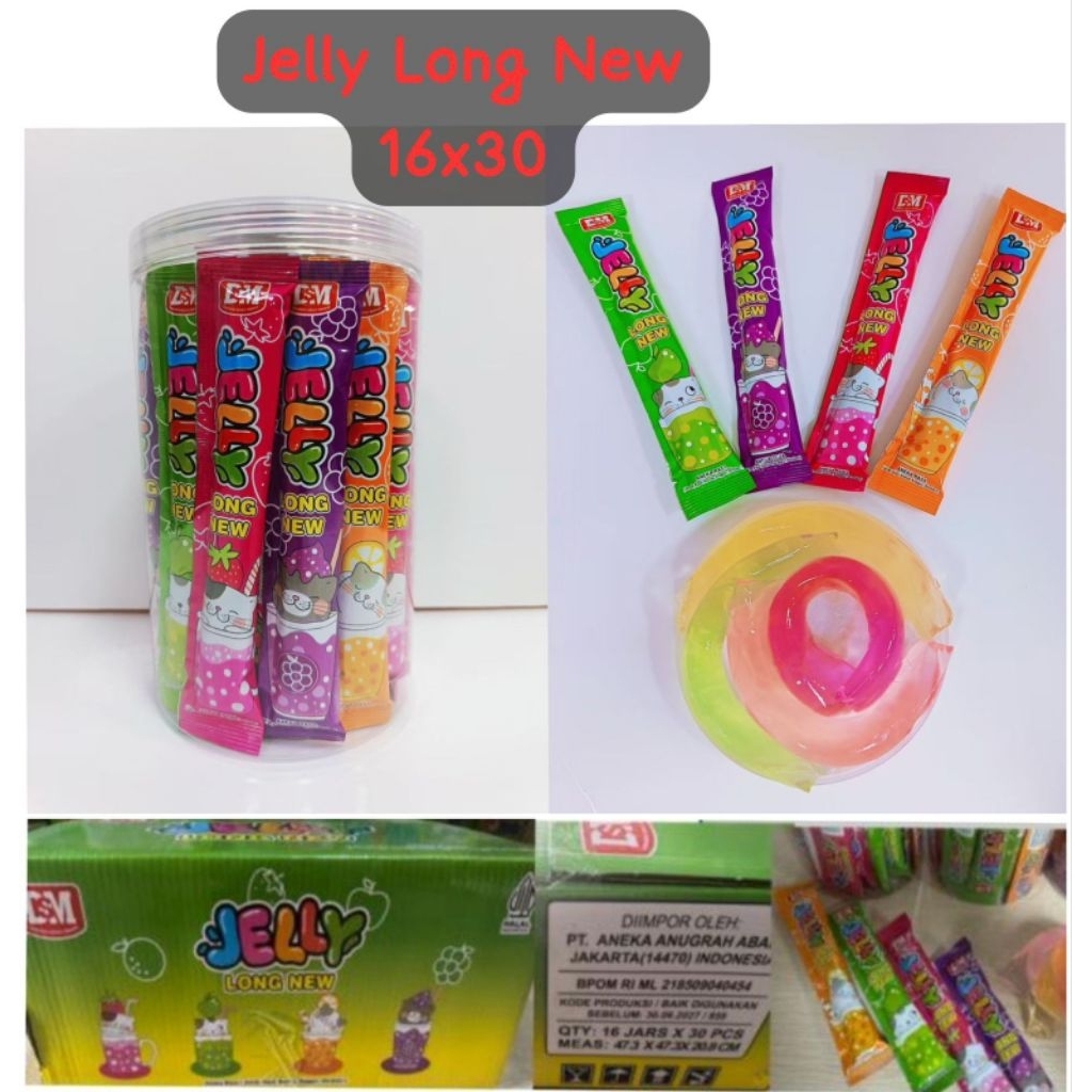 Jual Permen Cemilan Snack Jelly Jeli Long Panjang Buah Mainan Anak ...