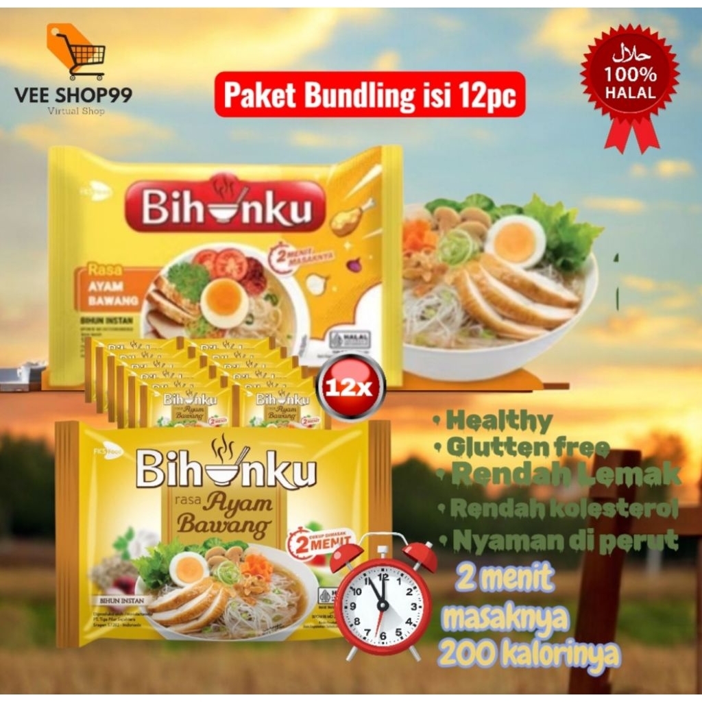 Jual Bihun Kuah- Paket Bundling - Bihunku Instan - Ayam Bawang - 55gr ...