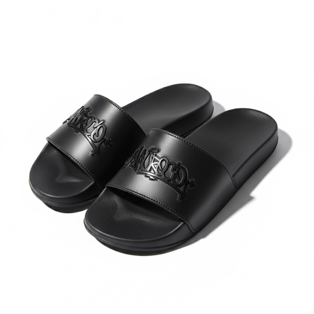 Jual Mauroco Sandal Slop Pria Wanita Sendal Selop Basic Polos Hitam ...