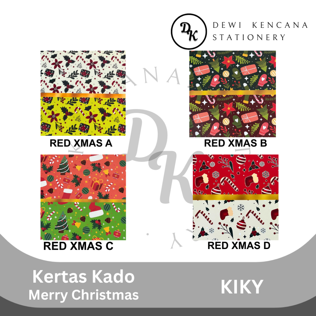 Jual Kertas Kado Natal Kiky | Christmas Wrapping Paper 1 Pcs KIKY (40 x ...