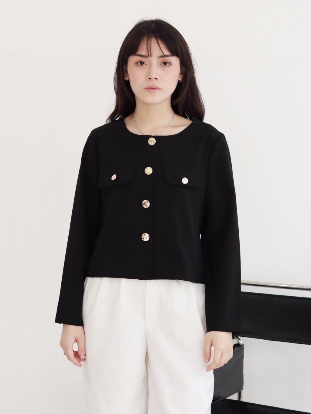 Jual MSMO Selene Long Outer in Black Atasan Wanita Outer Lengan Panjang ...