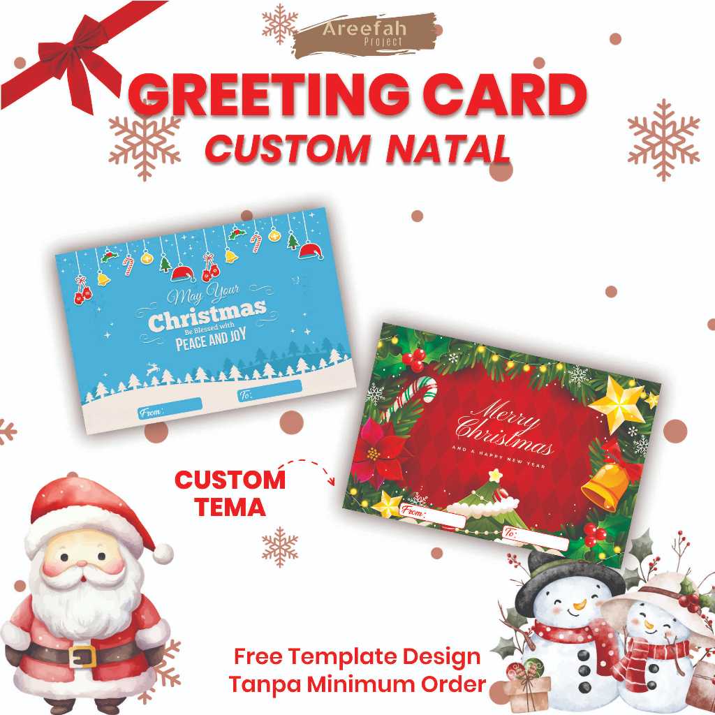 Jual Areefah Cetak Kartu Ucapan Custom Tema Natal | Custom Greeting ...