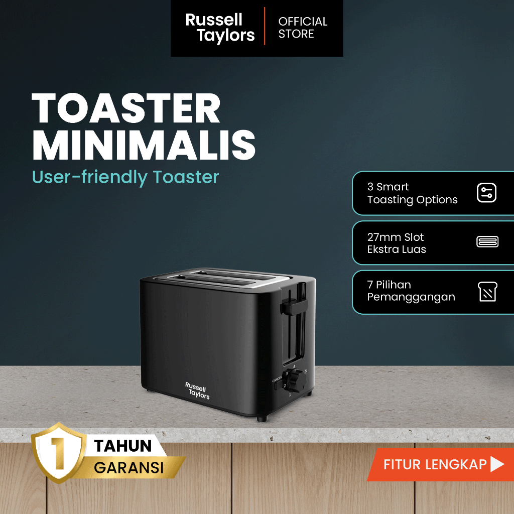 Jual Russell Taylors T2 Toaster Pemanggang Roti Minimalis dengan 7 ...