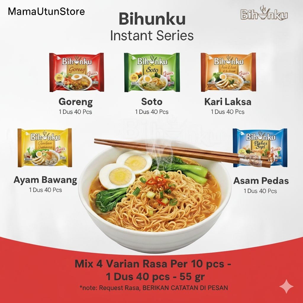 Jual Bihunku Instan - Mix 4 Varian Rasa / 1 karton - 40 Pcs - 55 gr ...