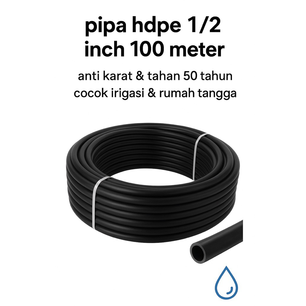 Jual selang hdpe 1/2 inch 20 mm roll 100 meter pn10 cocok irigasi taman ...