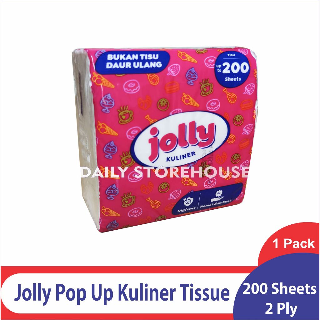 Jual Tissue Jolly Pop Up Multipurpose 200 Sheets 2 Ply Tisu Kotak Meja ...