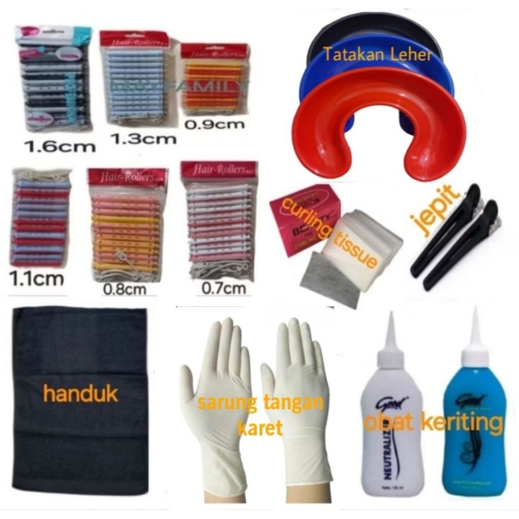 Jual Ful set lengkap alat keriting rambut sekali pakai, Perming rambut ...