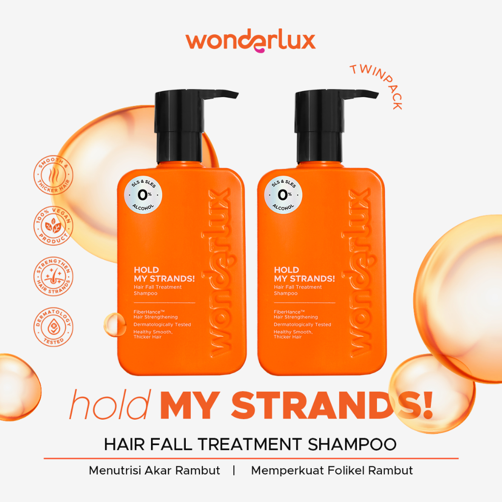 Jual [Twin Pack] Wonderlux Hold My Strands! Shampoo Hair Fall Treatment ...