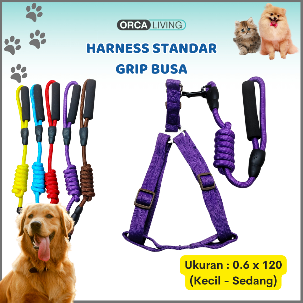 Jual Harness Anjing Kucing Anabul Warna Standar Grip Busa – Tali ...