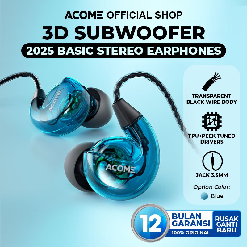 Jual [PRE ORDER] ACOME 3D Subwoofer Headphone Earphone Headseat ...